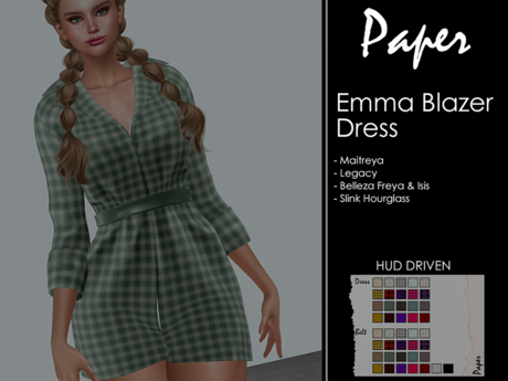 Second Life Marketplace - Paper. - Emma Blazer Dress [PROMO]